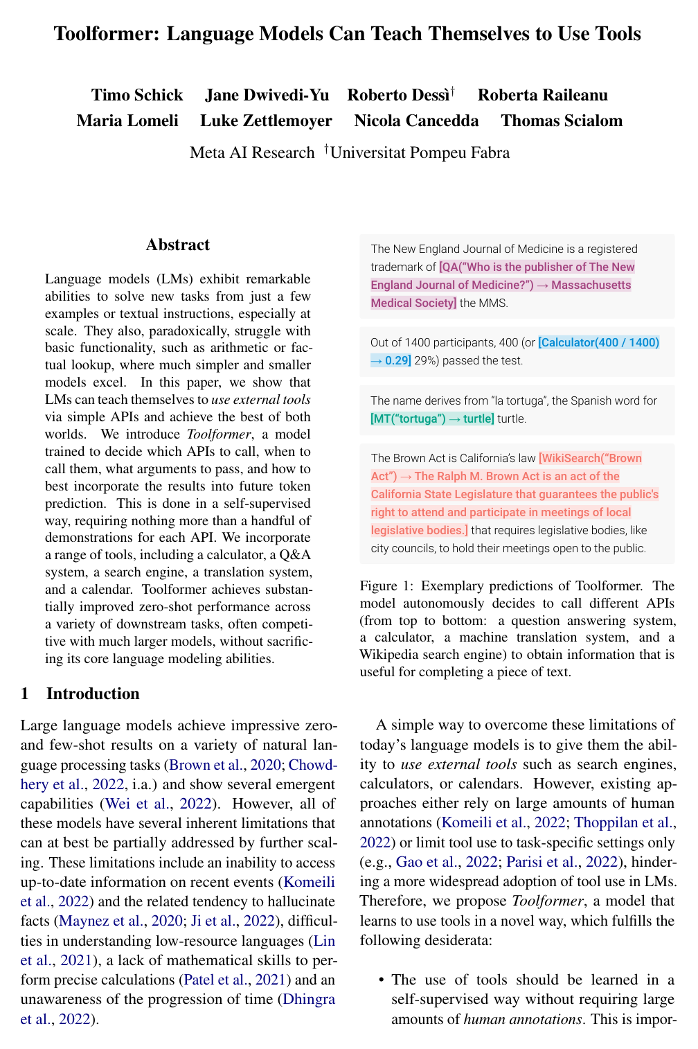 Toolformer: Language Models Can Teach Themselves to Use Tools – Read ...